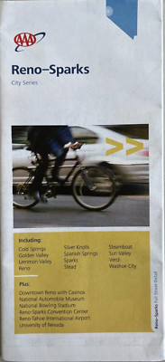 New AAA RENO - SPARKS NEVADA ROAD MAP Highway Tour - City Series NV | eBay