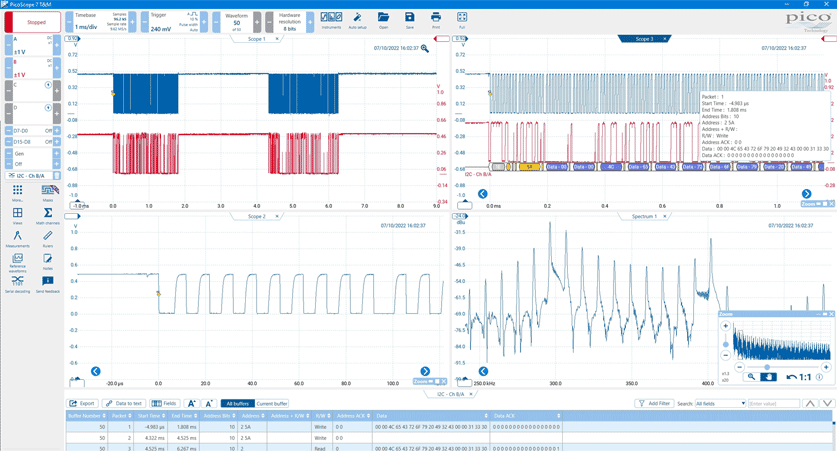 PicoScope 5244D 200 MHz 2 channel FlexRes USB PC Digital Oscilloscope ...