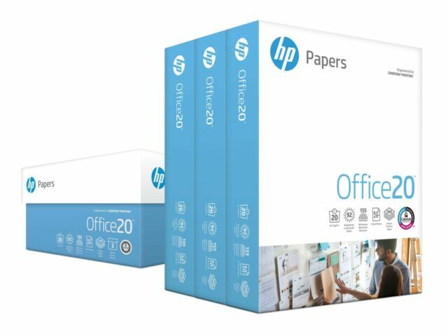 HP Printer Paper Office20 Paper 8.5 X 11 Letter Size 20lb 92 Bright 3 ...