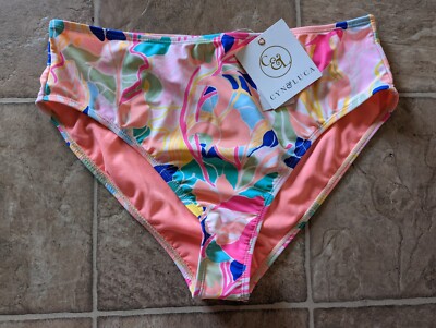 New CYN & LUCA sz L Swimsuit Bikini Bottoms only multi color swim 4609 ...