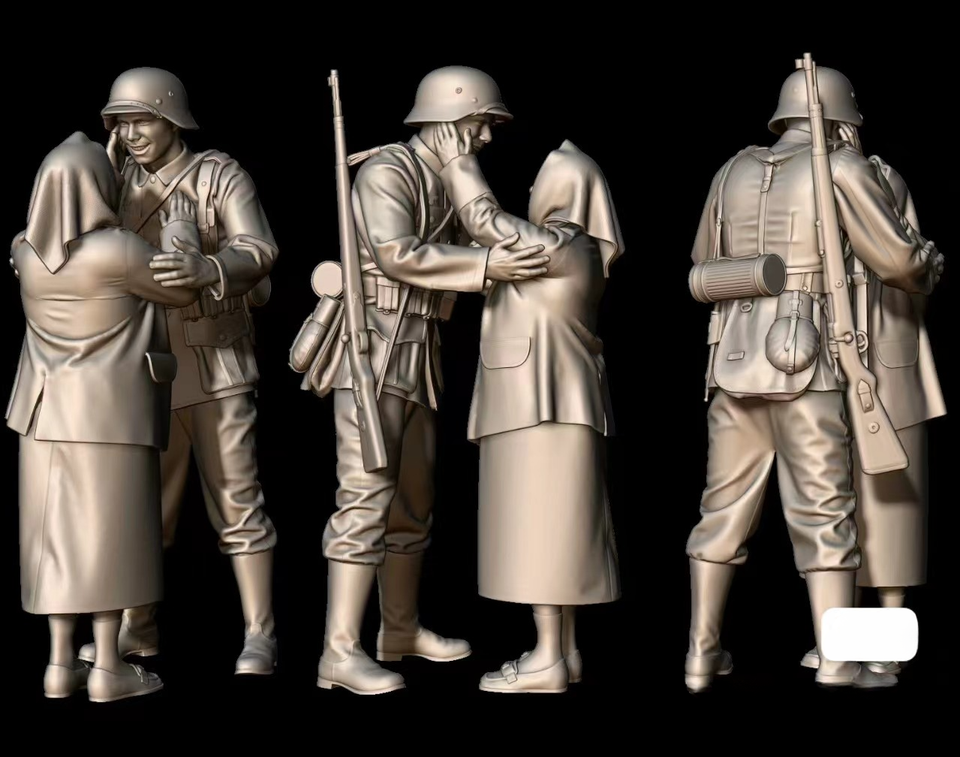 Ww2 II German Soldier and His Mother 1/16 Scale Military Model Kit ...
