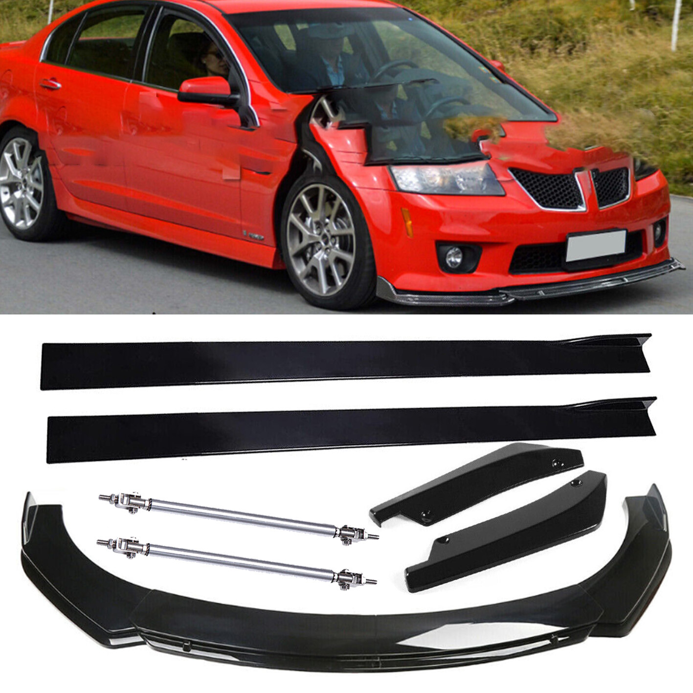 For Pontiac G8 GTO Front Bumper Lip Spoiler Splitter Side Skirt Rear ...