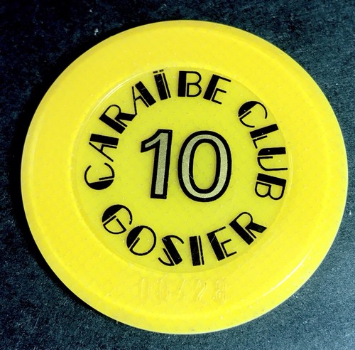 Rare Jeton Plaque Token Casino Caraibe Club Gosier Guadeloupe 10 jaune ...