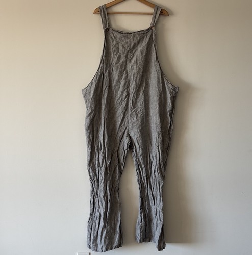Linen Fairy Tales Overalls Womens 100% Linen Gray Lagenlook SEE ...