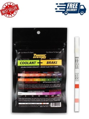 Double Ended Brake Fluid Coolant Test Strips 15 Pack Foil Wrapped | eBay
