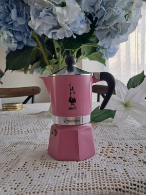 Bialetti Rainbow Pink 3 Cup Induction Espresso Coffee Maker Stovetop ...