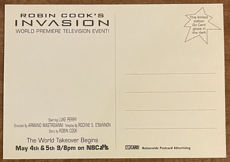 Robin Cook’s Invasion NBC TV Miniseries Luke Perry Vintage 1997 Promo ...