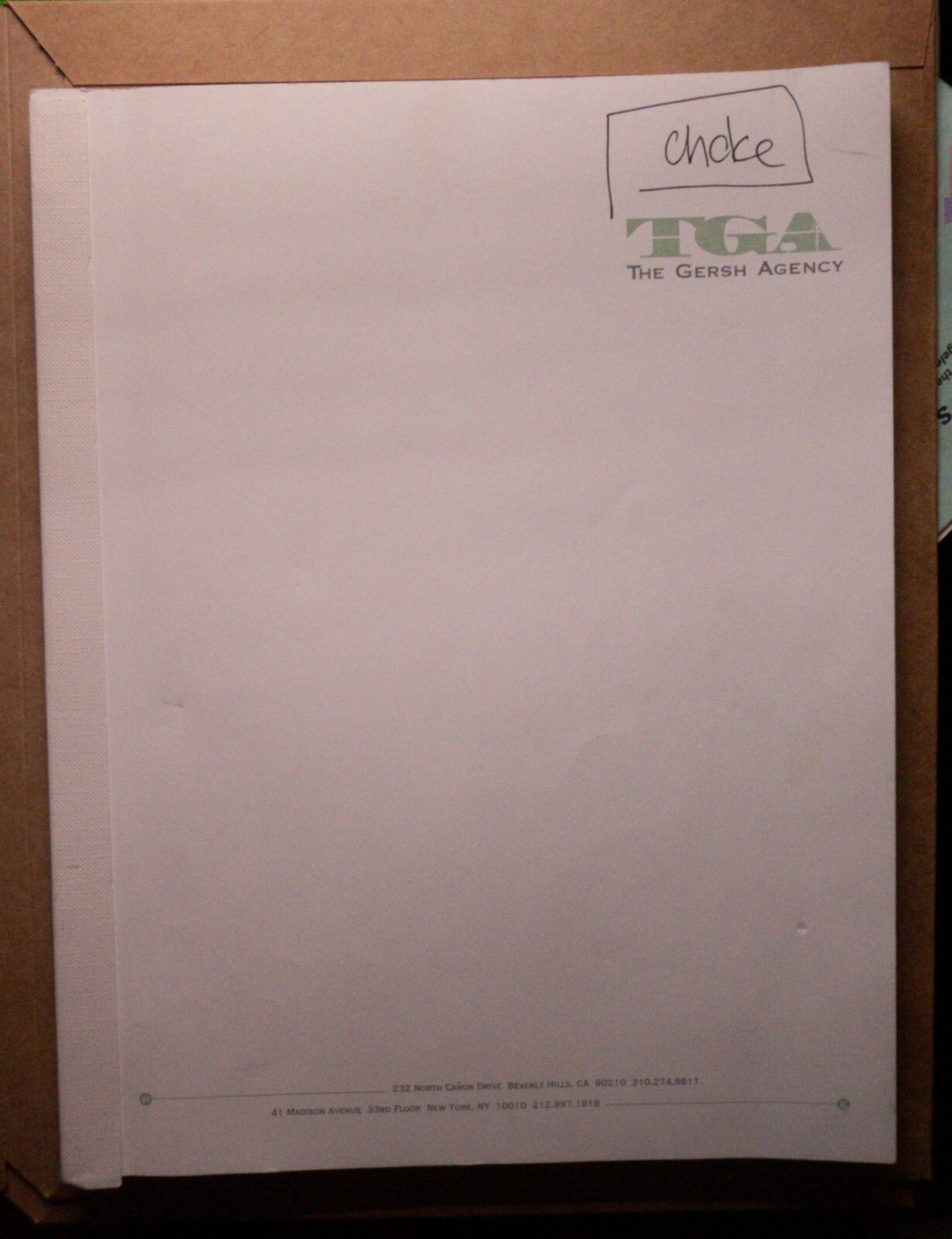 Choke Movie Script by Clark Gregg Based on novel by Chuck Palahniuk | eBay