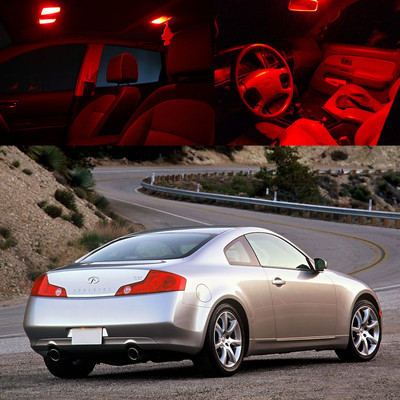 For : 03-08 Infiniti G35 4Dr Interior Xenon Red LED Light Bulb Kit FULL ...