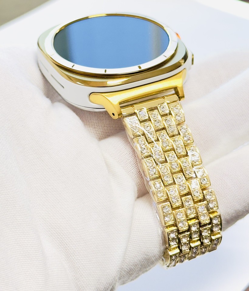 CUSTOM Anodized GOLD Samsung Galaxy Watch Ultra 47mm 24k Gold Diamond ...