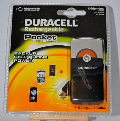 Duracell Rechargeable Battery Pocket MINI-USB Charger Backup Cell Phone ...