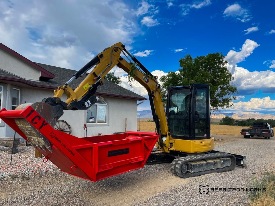 Bear Iron Works 1cy Mini Excavator Backhoe Rock Bedding Box Stone Boat ...