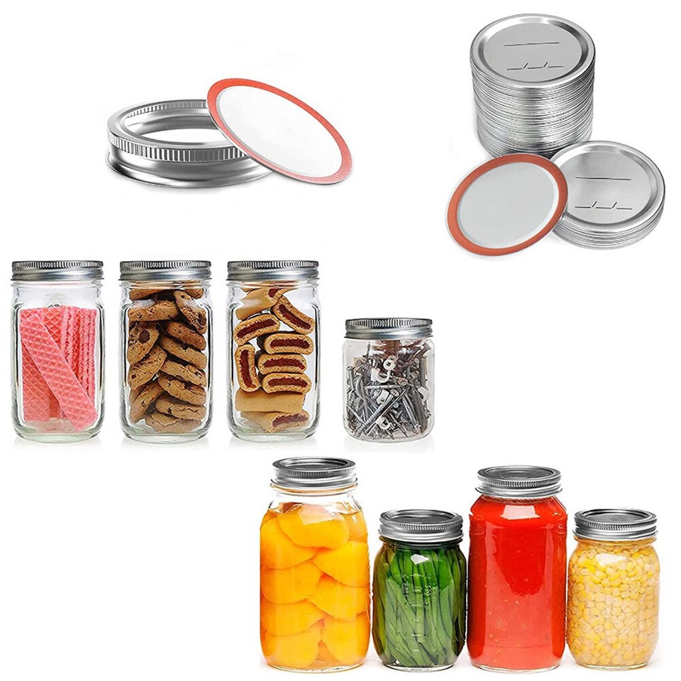 US 50 Wide Mouth Canning Lids Mason Ball Kerr Jar Leak Proof Metal Seal ...