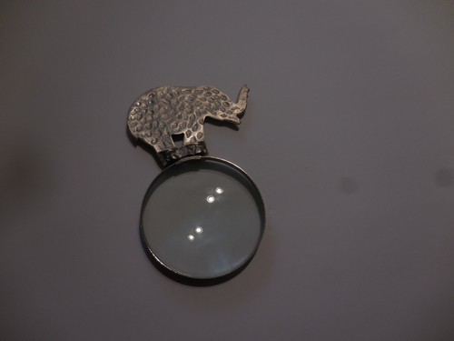 Vintage Desk Magnifying Glass Silver Elephant 71/4" Tall X 4" Diameter ...