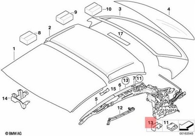 BMW E93 E93N F33 F83 Genuine Hardtop Retractable Hardtop Roof Rail ...