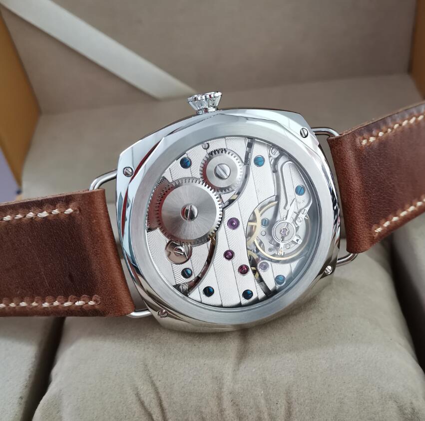 vintage blue watch brown strap men Limited Edition casual classic 47mm ...