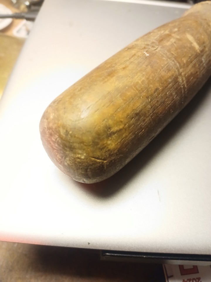 4 VINTAGE ANTIQUE LEATHER WORKING COBBLER ??? HAND TOOLS W/ WOOD HANDLE ...