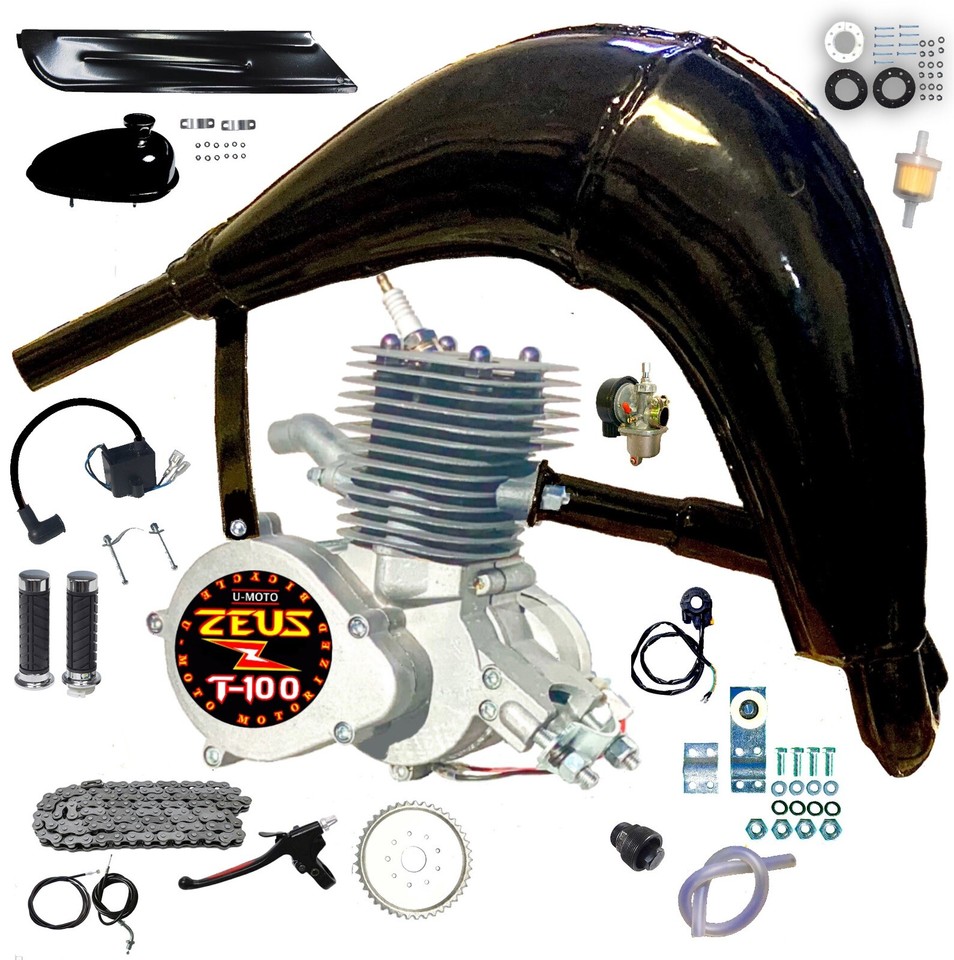 Full Set 100cc Bicycle Engine Kit 2-Stroke Gas Motorized Motor Bike ...