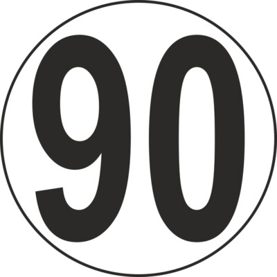 Sticker sign decal speed limit 90 km/h kmh km for car truck bus | eBay