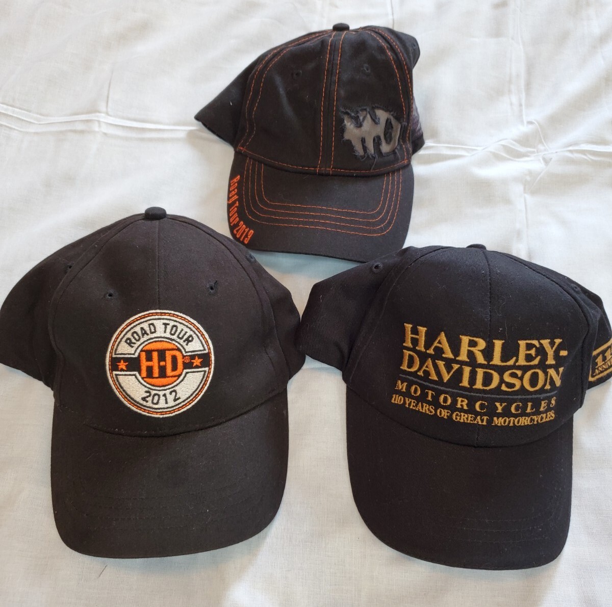 Harley-Davidson Motorcycle Black Baseball Cap Hat Lot… - Gem