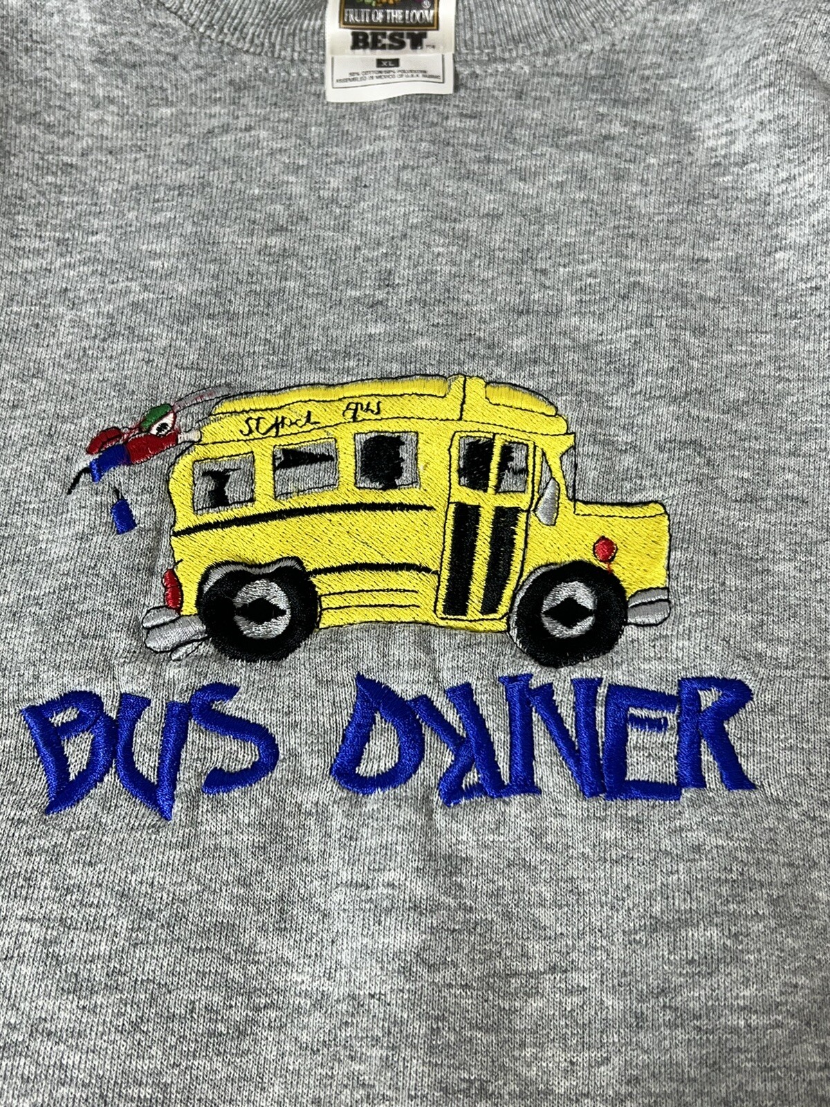 School Bus Driver Sweatshirt Pullover XL Gray Embroidery Crew Neck | eBay