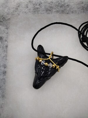 22732 Wire-Wrapped Wolf Head Obsidian Gemstone nickel-free Swarovski ...