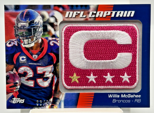 2012 Topps #NCP-WM Willis McGahee NFL Captains Patches - PINK PATCH ...