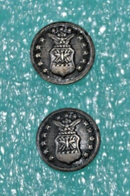 Lot of 2 - US Air Force 60's Small Uniform Buttons Silver Tone - B&S ...