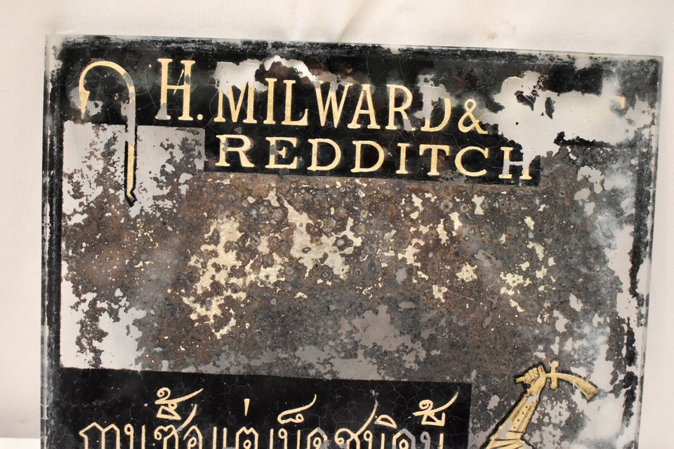 Antique Advertising Mirror H Milward & Sons Redditch Fishing Tackle ...