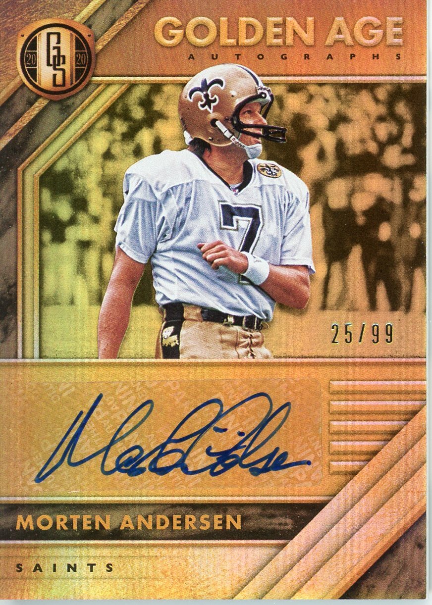 2020 Panini Golden Age MORTEN ANDERSEN AUTOGRAPH CERTIFIED FROM PACK ...