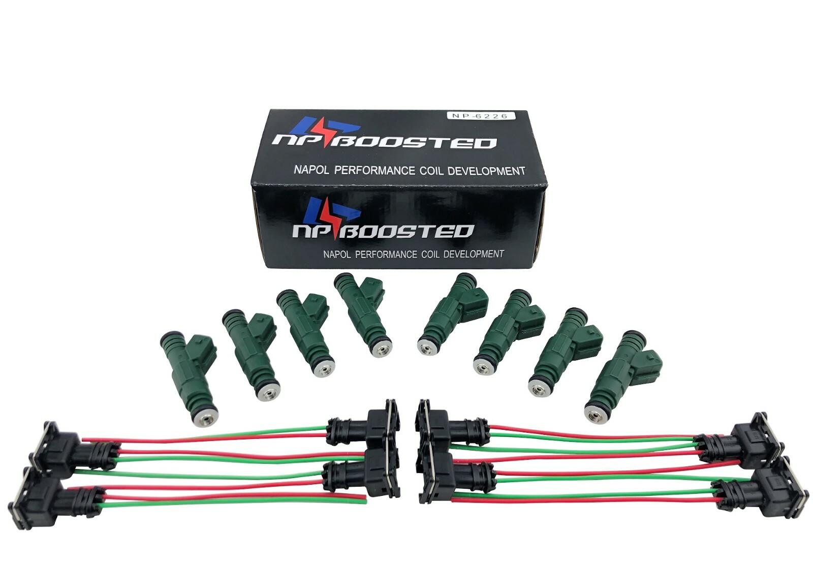 8 42lbs Green Top Racing Fuel Injectors 440CC EV1 Turbo 42 lb/hr FITS ...