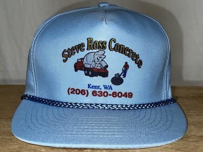 Vintage Steve Ross Concrete Baby Blue SnapBack Hat w/ Rope. $33.99 | eBay