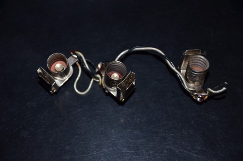 Three vintage Edison E10 bulb sockets with 18V 0.1A bulbs (Dial lamp ...