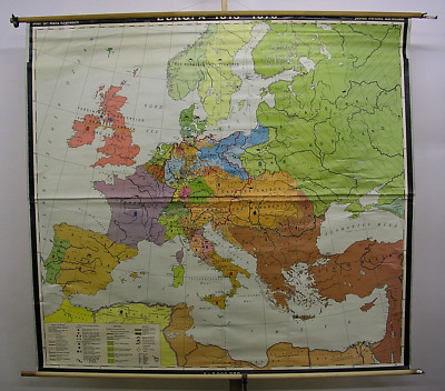 Wandkarte Europakarte Deutscher Bund 1815-1870 203x187cm ~1975 vintage ...