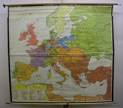 Carte Murale De L'Europe Allemande Taille 1815-1870 203x187cm ~1975 ...