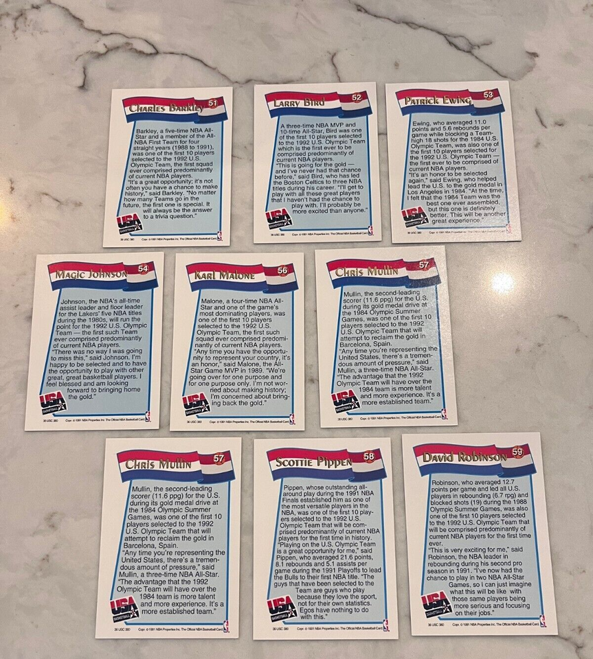 1992 Team USA Basketball Dream Team Cards | eBay