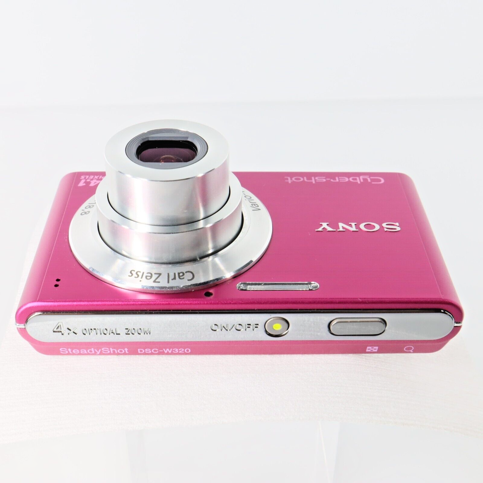 SONY Digital Camera Pink Cyber-shot DSC-W320 14.1 MP 3.0x Optical Zoom ...