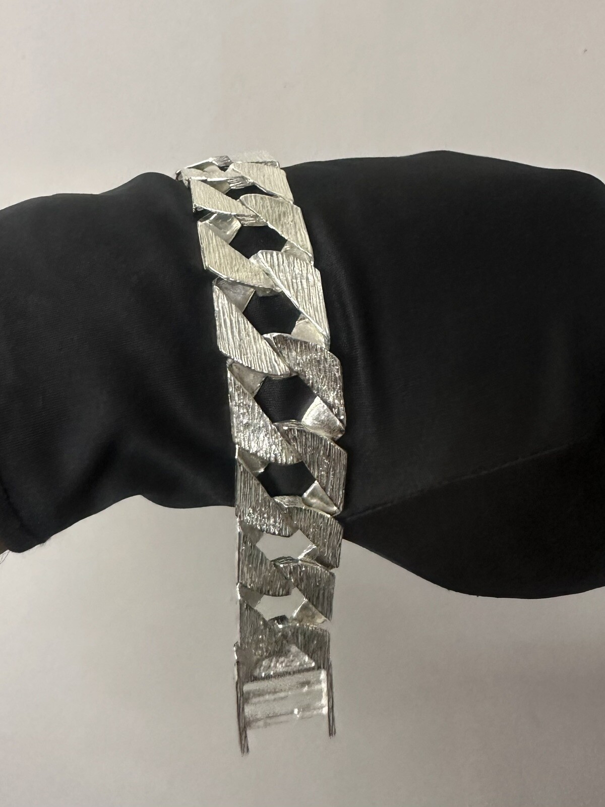 Sterling Silver Mens Curb Chaps Bracelet 20mm Heavy Old School 925 ...