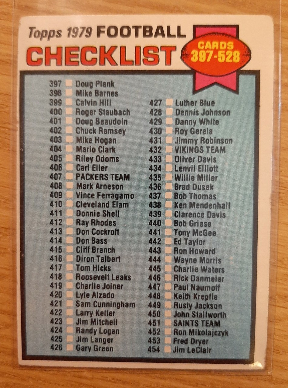 1979 TOPPS FOOTBALL CHECKLIST 397-528 #486 | eBay