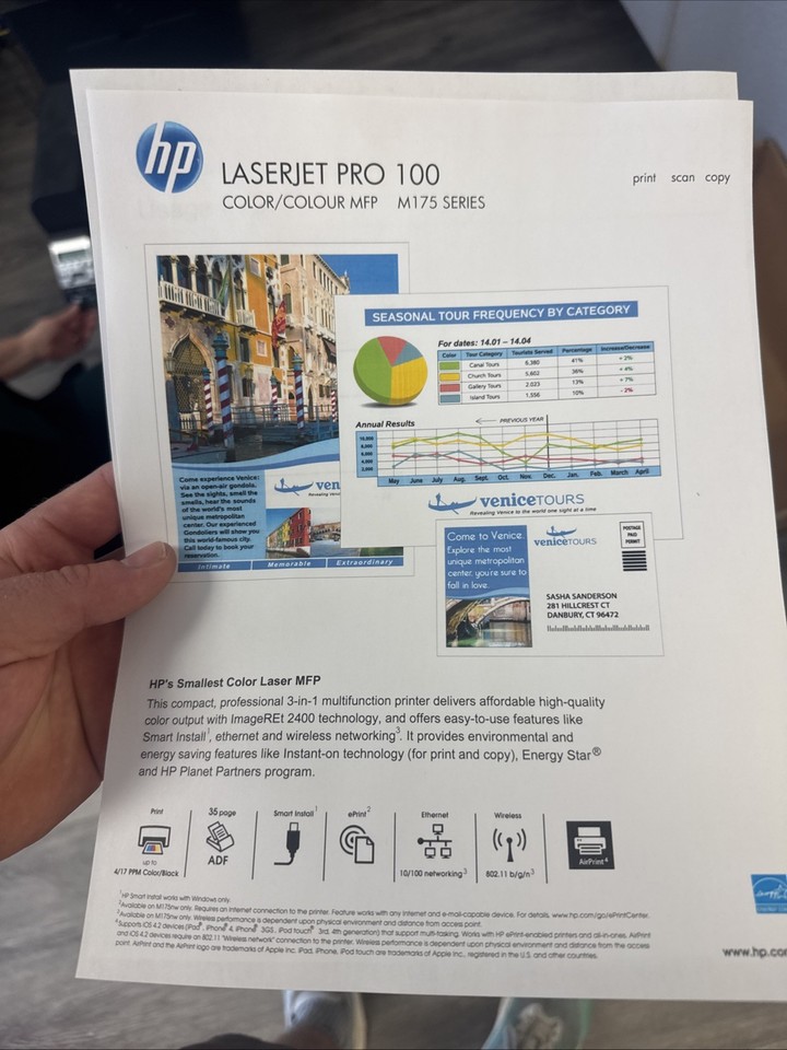 HP LaserJet Pro 100 MFP M175nw All-In-One Laser Printer 635753621242| eBay