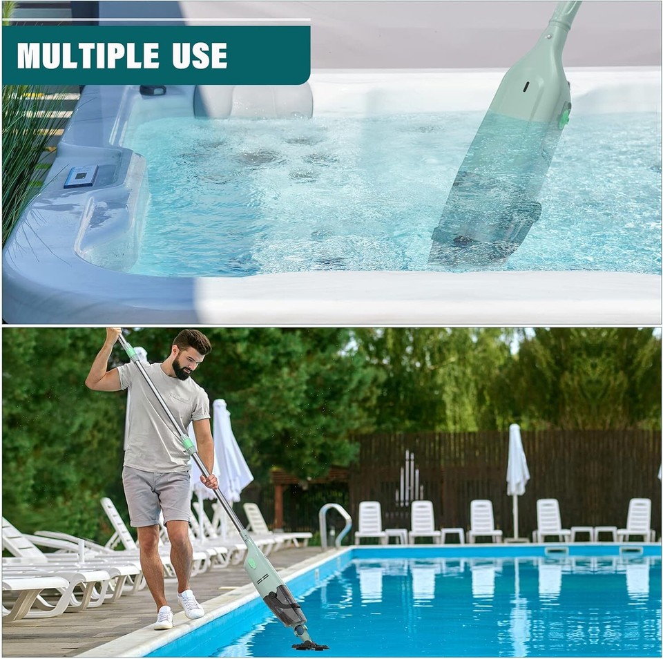 Handheld Pool Vacuum Portable Pool Cleaner with Upgraded Powerful ...