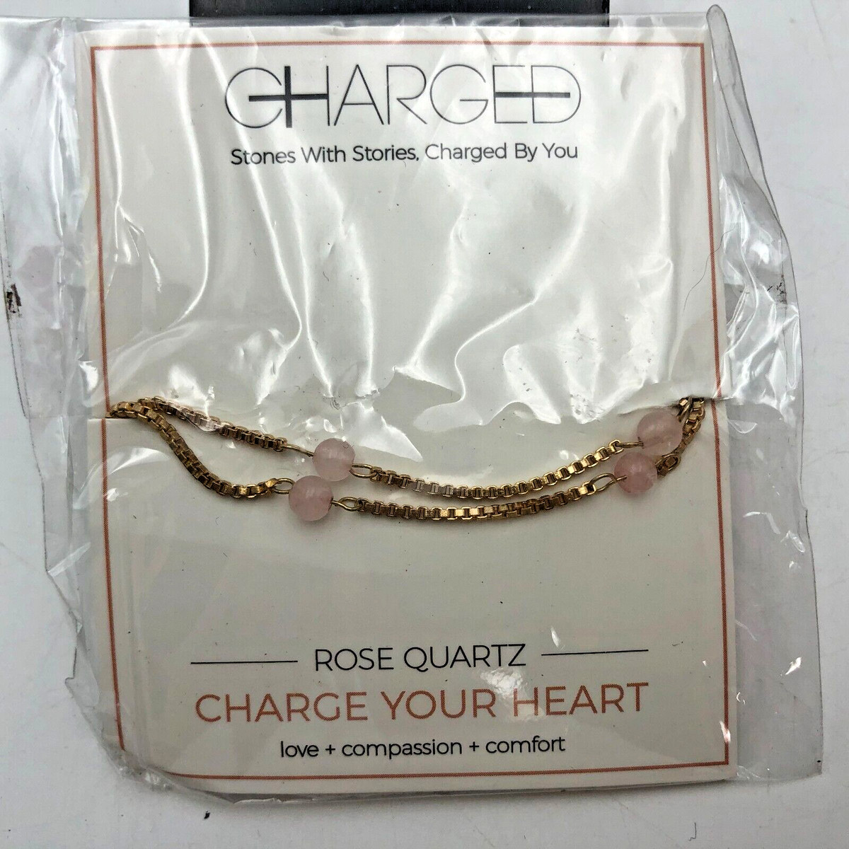 New Charged Wellness Rose Quartz Charge Heart Bracelet Gold Plated 🪙 ...