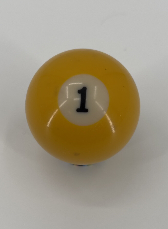 #1 Pool Billiard Ball 2.25, 2 1/4" - Great Shape, No Nicks Or Bumps ...