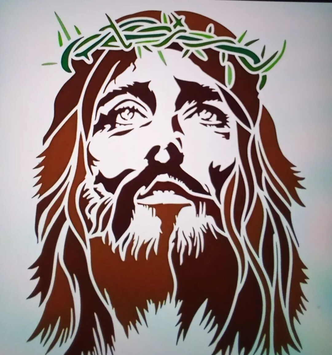 Jesus Crown Of Thorns Airbrush Stenciltemplate Ebay