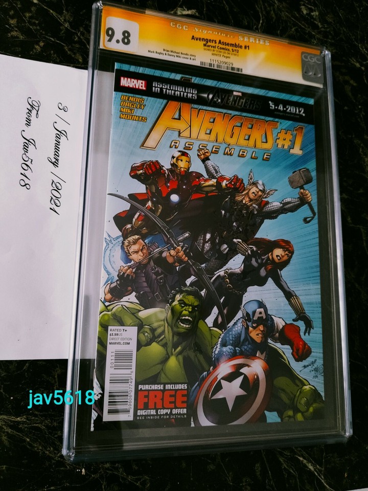AVENGERS ASSEMBLE 1 CGC 9.8 STAN LEE SS SPIDERMAN 1 BLACK WIDOW COMIC ...