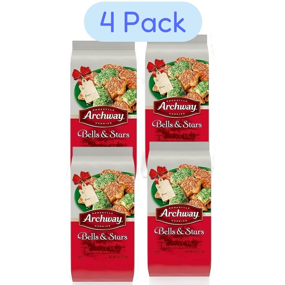 Archway Bells & Stars Cookies 6 oz – Holiday Sugar Cookies – Fresh by ...