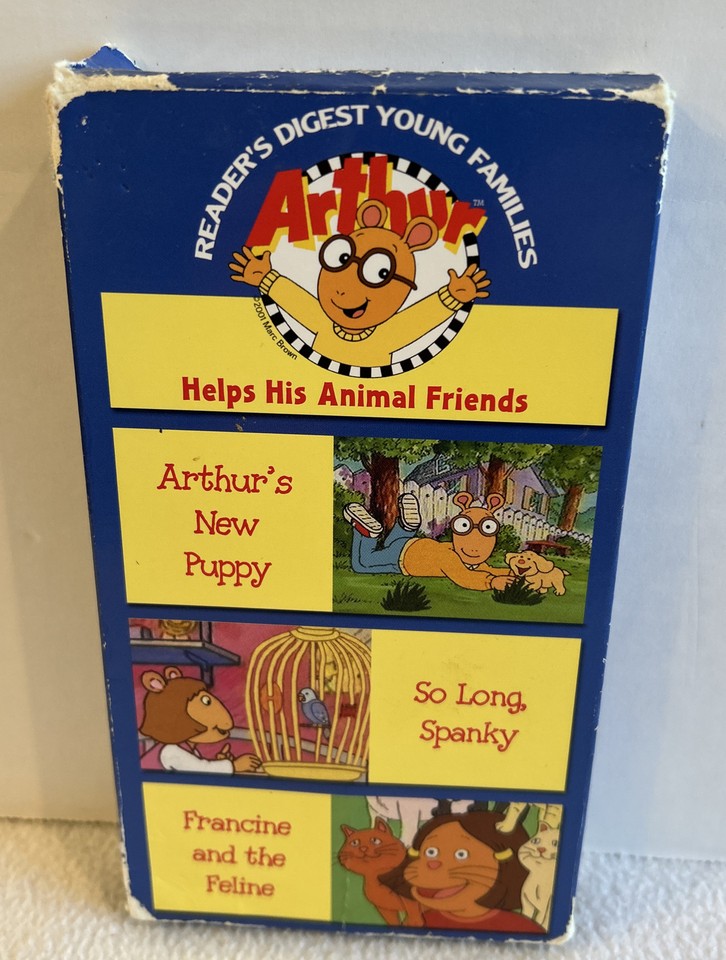 Lot of 2 Vintage Arthur VHS Video Tapes Readers Digest PBS Helps Animal ...