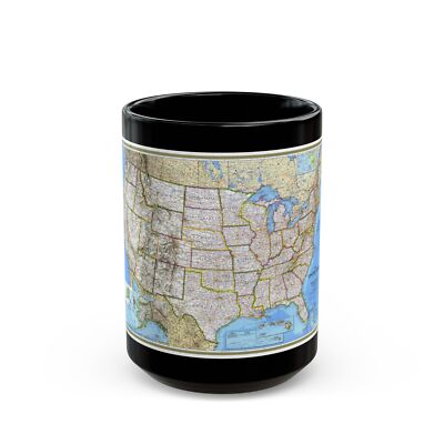 USA - The United States (1993) (Map) Black Coffee Mug | eBay.de