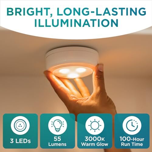 Brilliant Evolution BRRC134 Wireless LED Puck Light 2 Pack With Remote ...