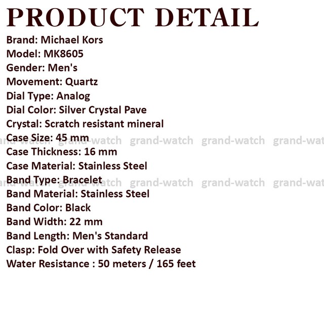 Michael Kors Lexington Silver Men's Watch - MK8605 for sale online | eBay